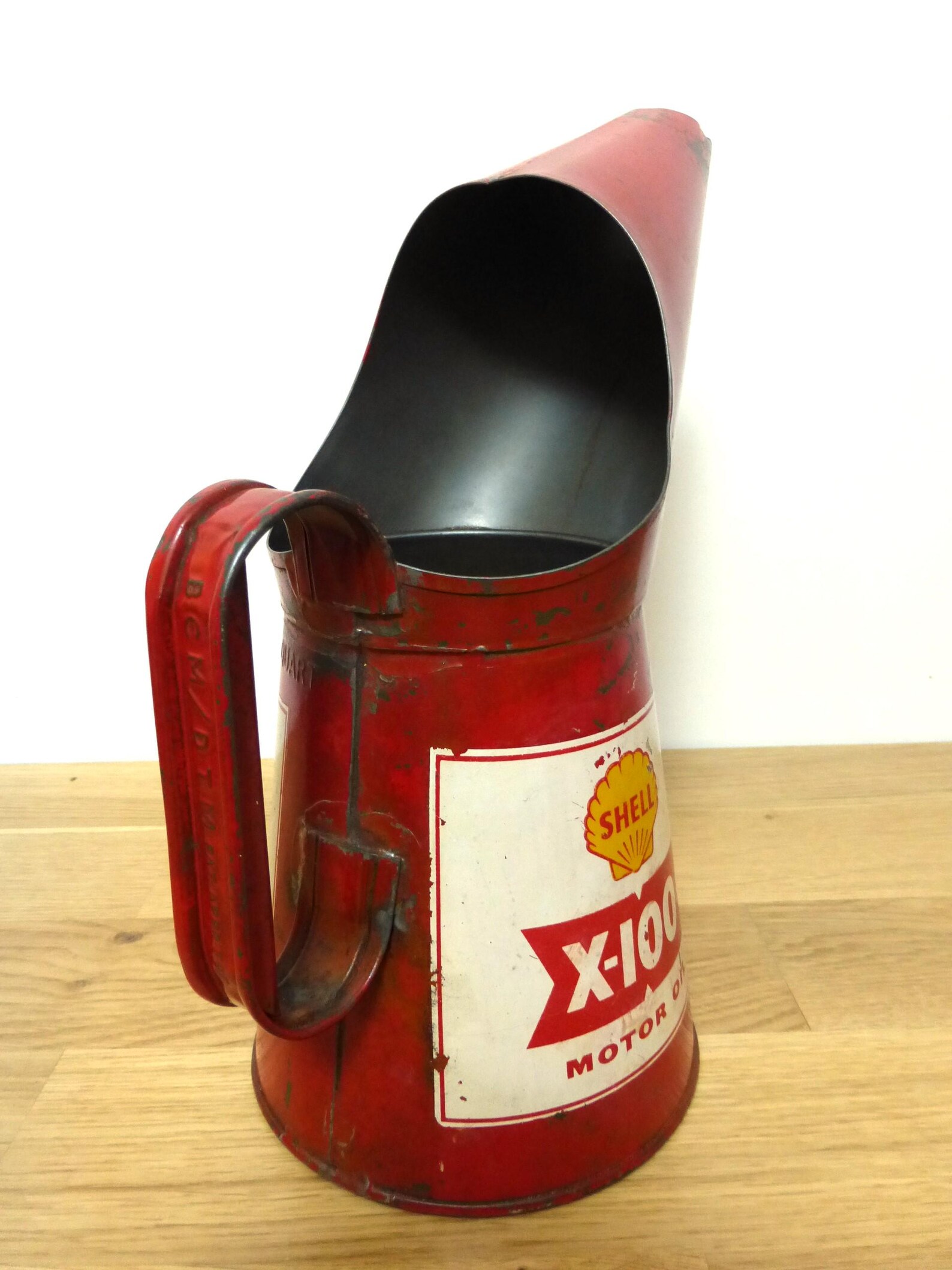 Vintage Shell X-100 Motor Oil 1 Quart Pourer Jug, 1950's Collectable ...