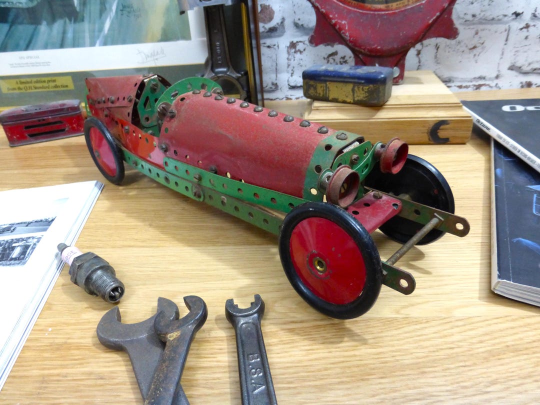 Vintage Racing Car Meccano Model, Over 16" Long! Mancave Display ...