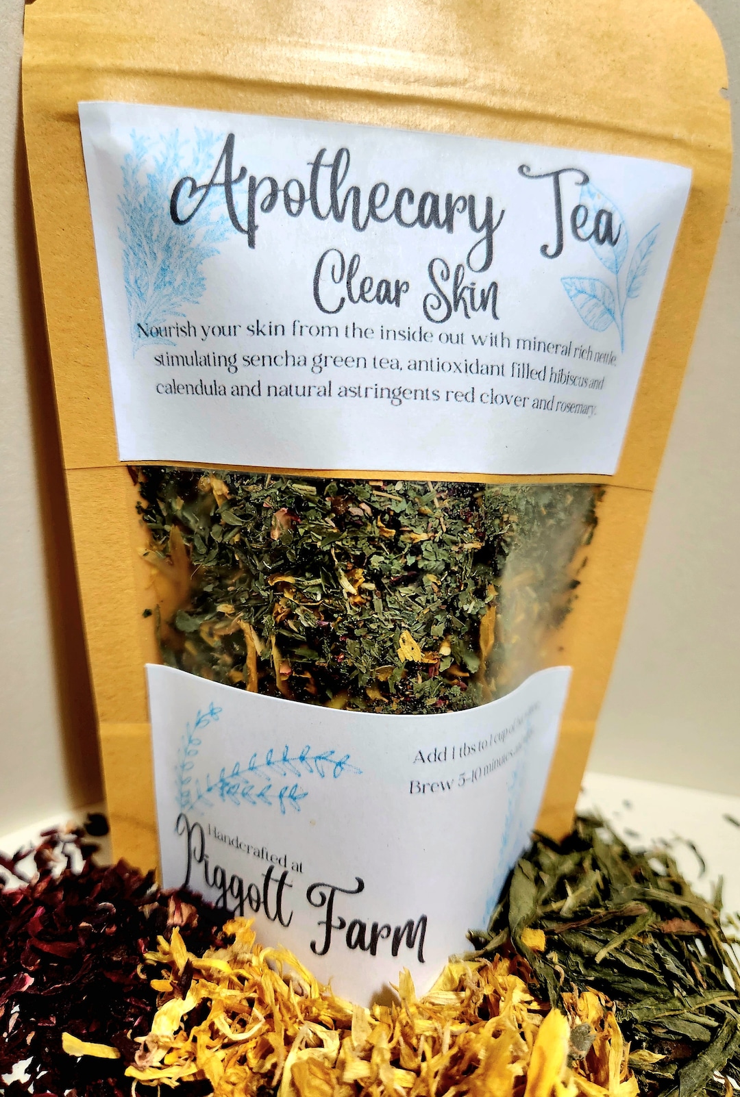 Clear Skin, Apothecary Tea, Green Herbal Tea, for Acne, Eczema, Dryness ...