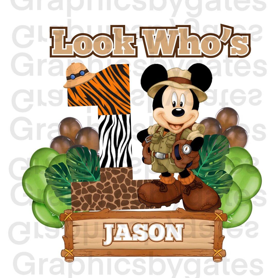 Customized Mickey Safari Design File - Etsy