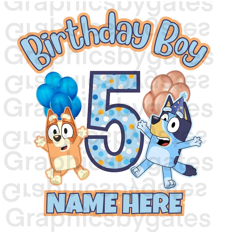 Customized Bluey Birthday PNG Design Duo - Etsy