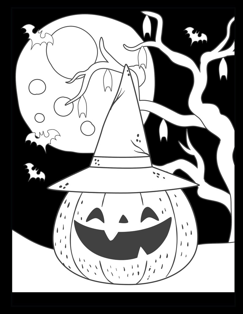 Spooky Halloween Children's Colouring Book. Over 30 Different Pages of ...