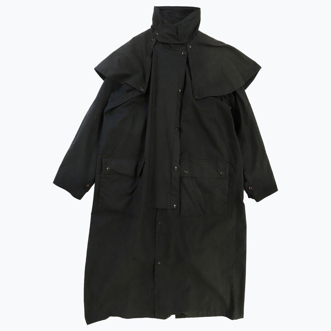 Vintage Australian Outback Duster Drover Coat Jacket Size Small Black ...