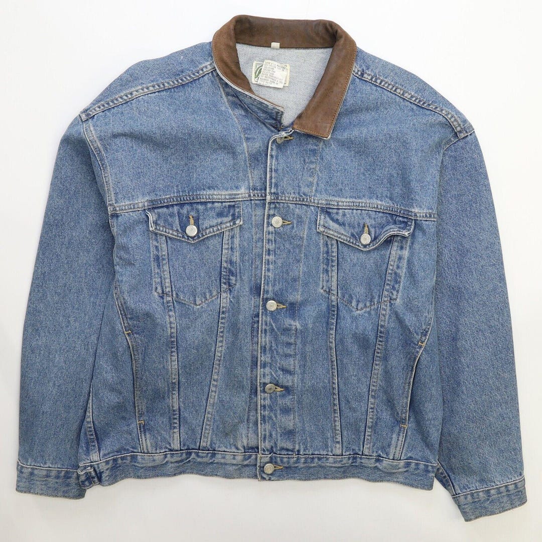 Vintage Roots Denim Trucker Jacket Size Large Blue - Etsy