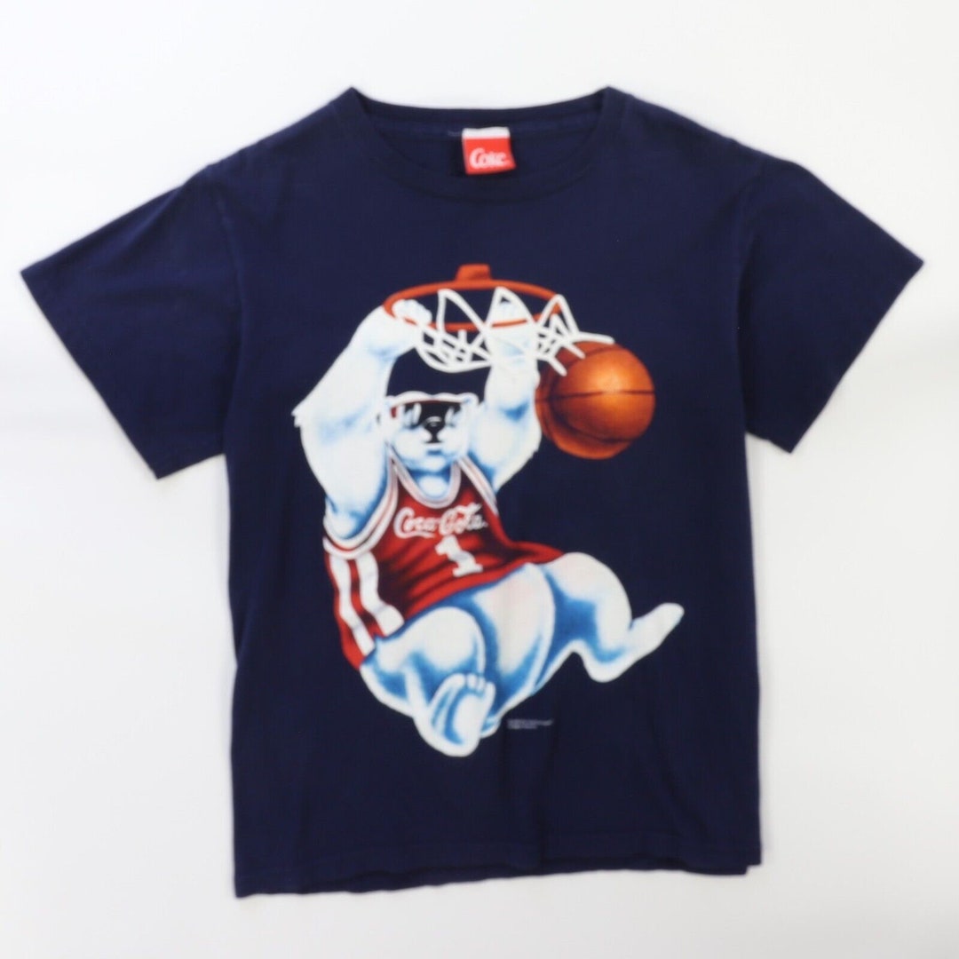 Vintage Coca Cola Polar Bear Basketball T-shirt Size XL Coke Promo 1995 ...