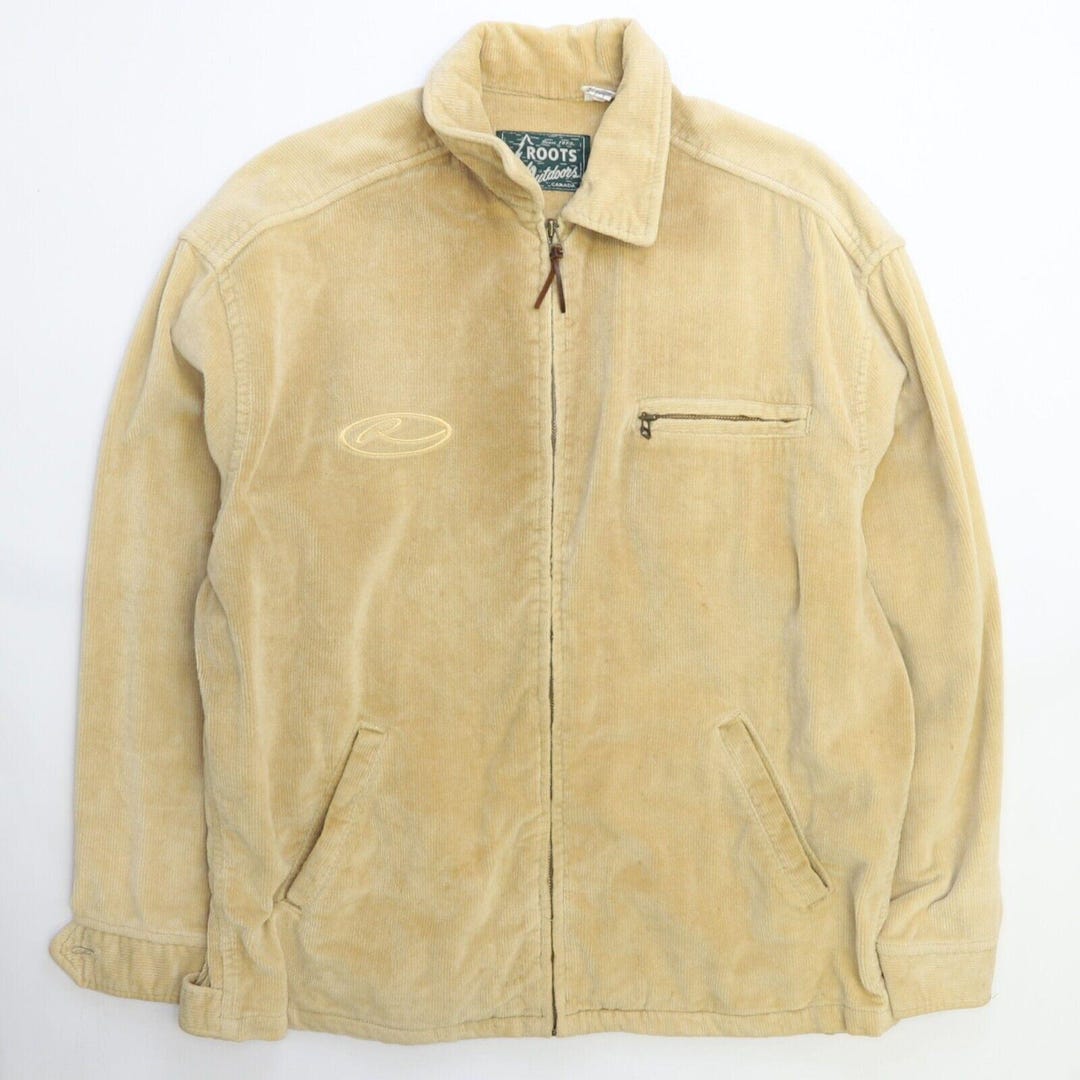 Vintage Roots Outdoors Velour Jacket Size Large Beige Y2K - Etsy
