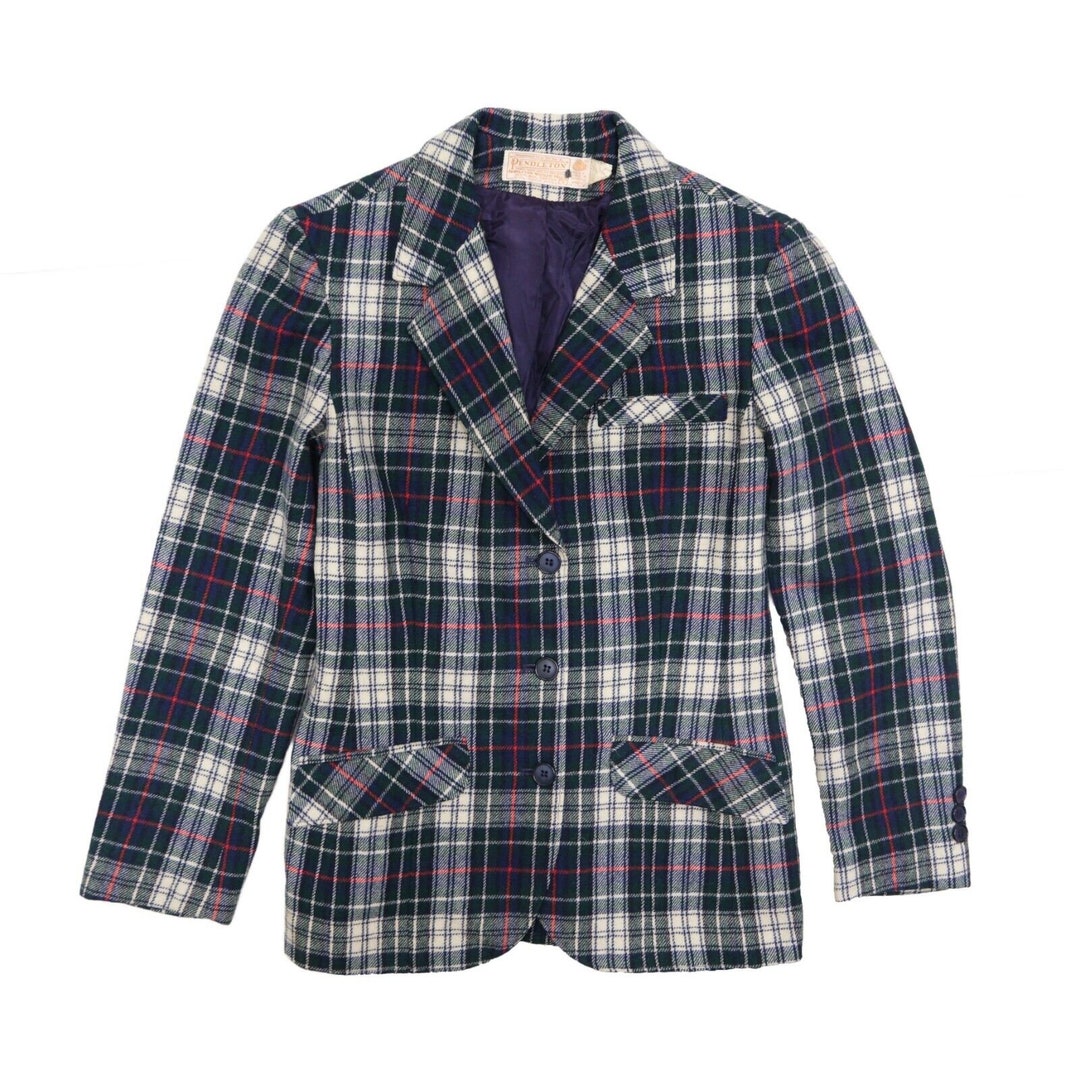 Vintage Pendleton Wool Blazer Jacket Women Size 6 Tartan Plaid - Etsy