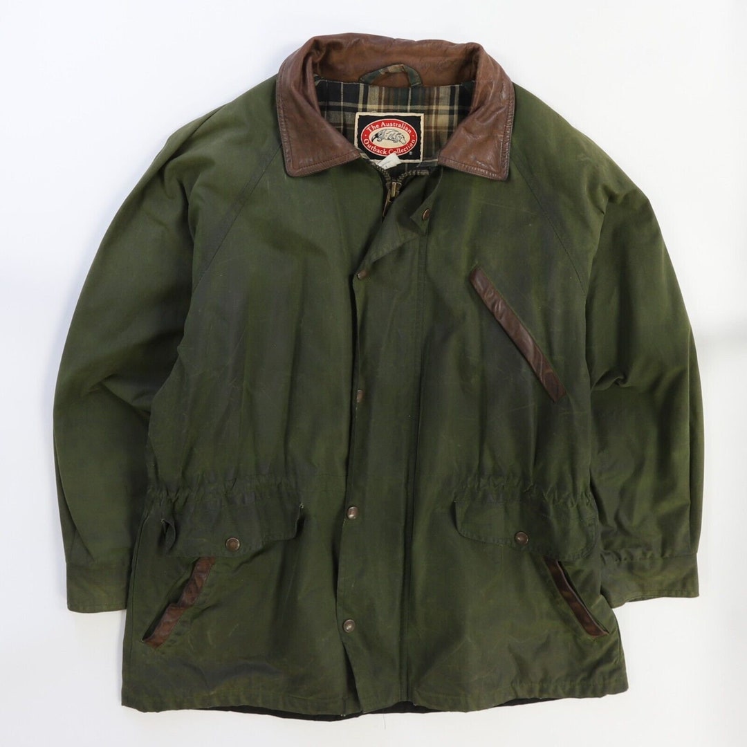 Vintage Australian Outback Collection Waxed Field Coat Jacket Size ...
