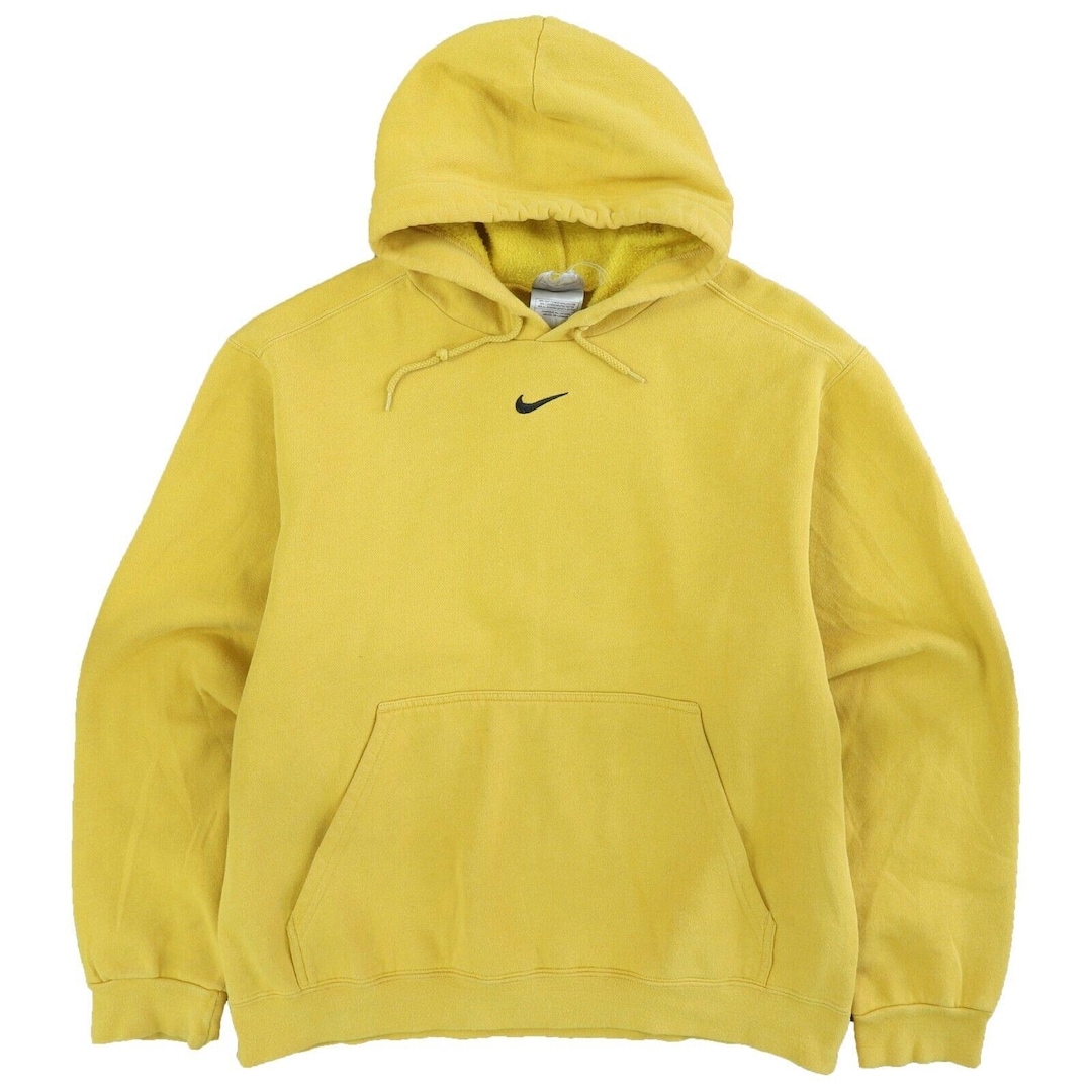 Vintage Nike Middle Swoosh Sweatshirt Hoodie Size Medium Yellow ...