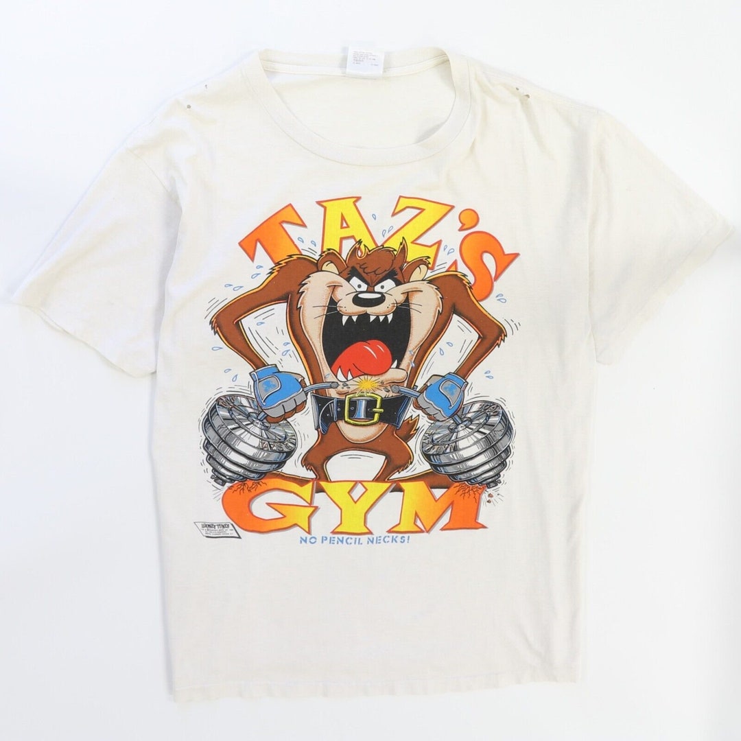 Vintage Taz's Gym Looney Tunes T-shirt Size XL Cartoon 1988 80s - Etsy