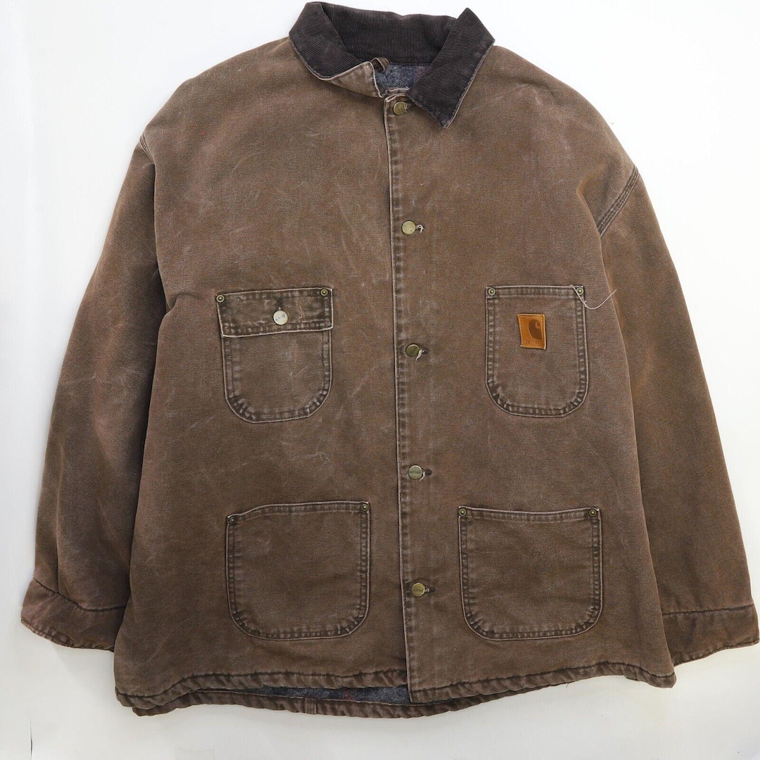 Vintage Carhartt Canvas Chore Work Jacket Size 3XL C02 CHT Blanked ...