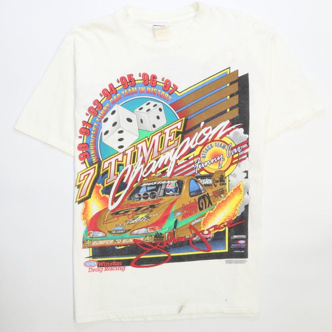 Vintage John Force Untouchables Racing T-shirt Size Medium 1998 90s ...