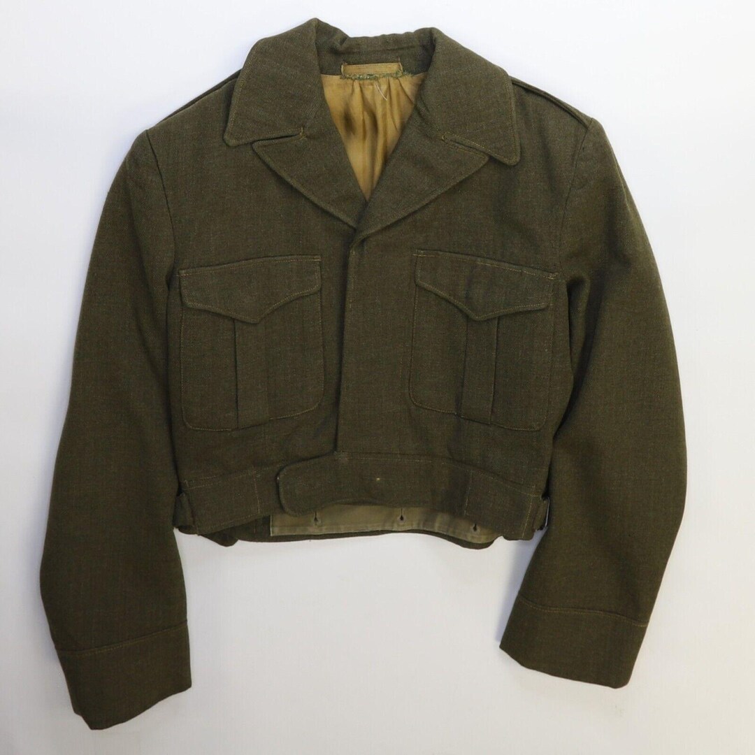 Vintage Military Army Wool Coat Jacket Size Small Green - Etsy
