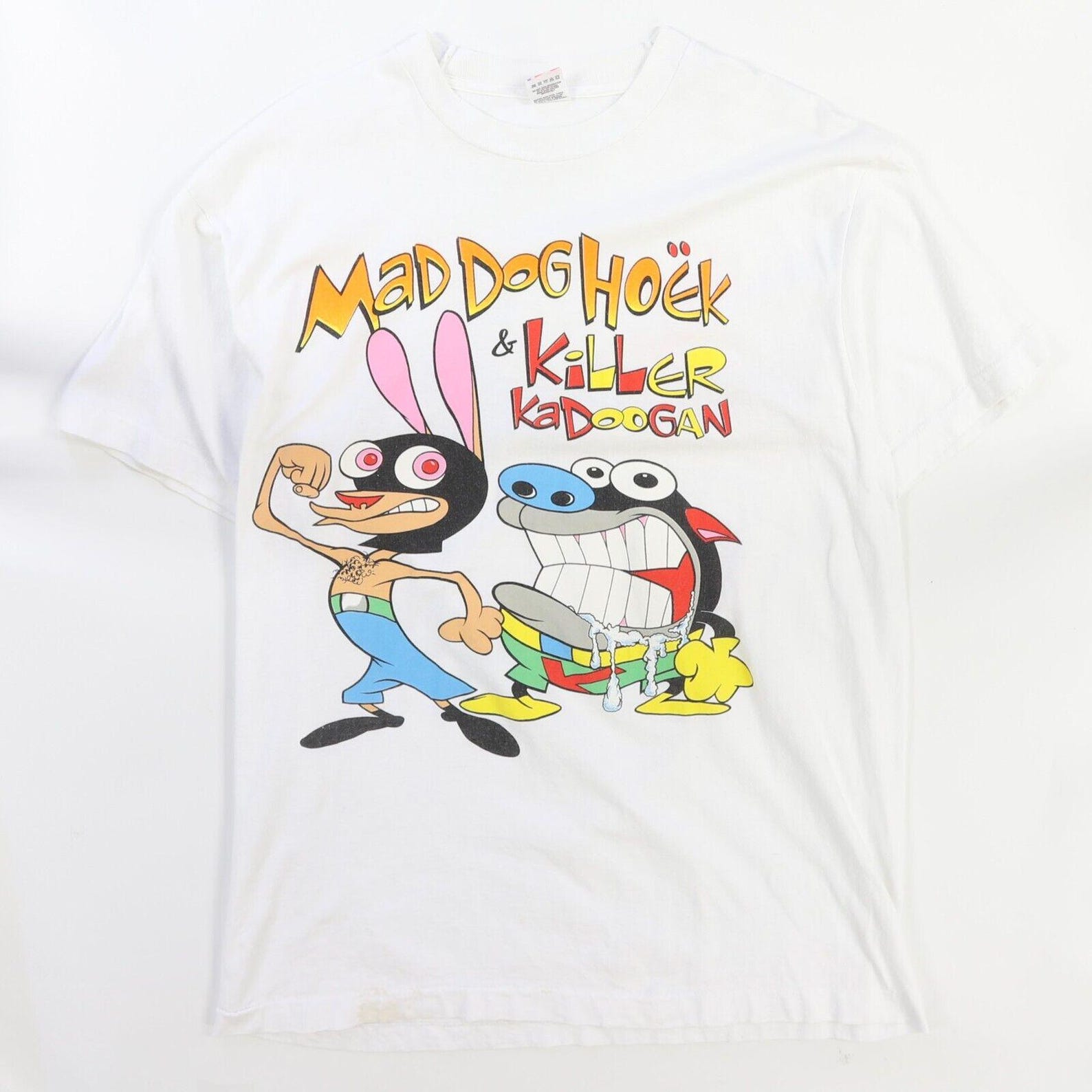 Vintage Ren Stimpy Mad Dog Hoek Killer Kadoogan Nickelodeon T-shirt XL ...