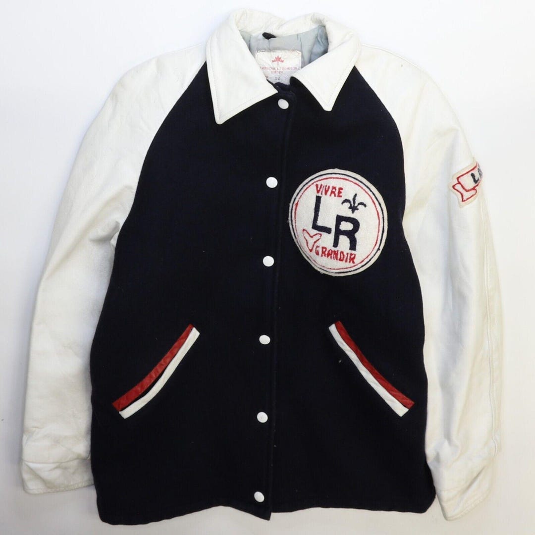 Vintage Riel Leather Wool Varsity Jacket Size 42 - Etsy