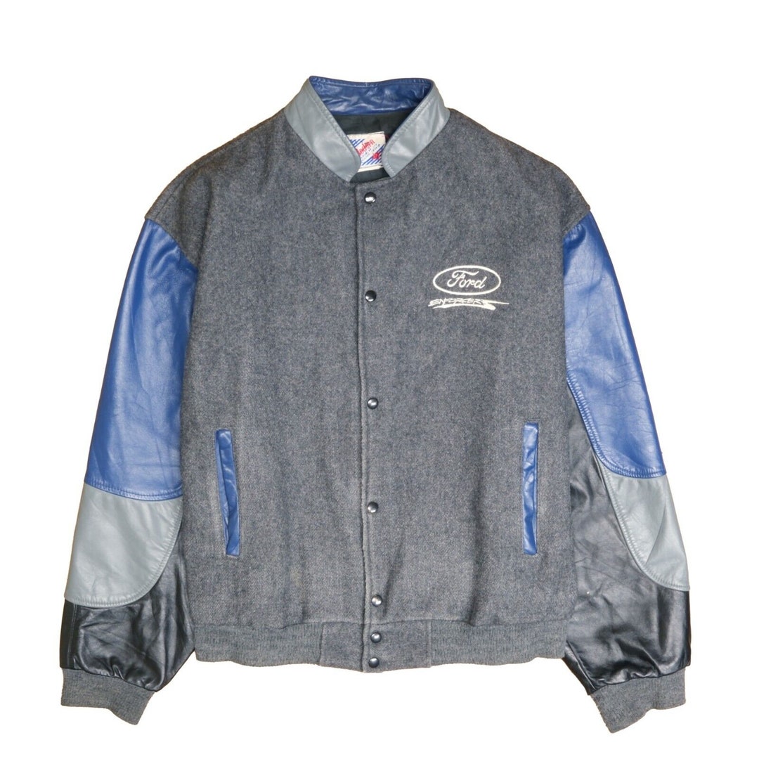 Vintage Ford Enforcer Leather Wool Varsity Bomber Jacket Size - Etsy
