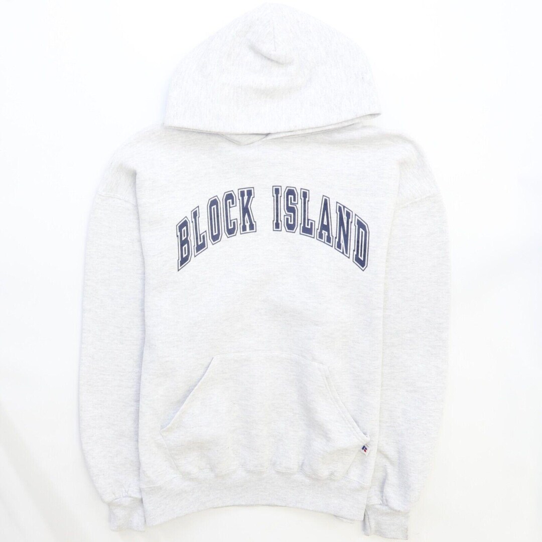 Vintage Block Island Russell Athletic Sweatshirt Hoodie Size Large Gray ...