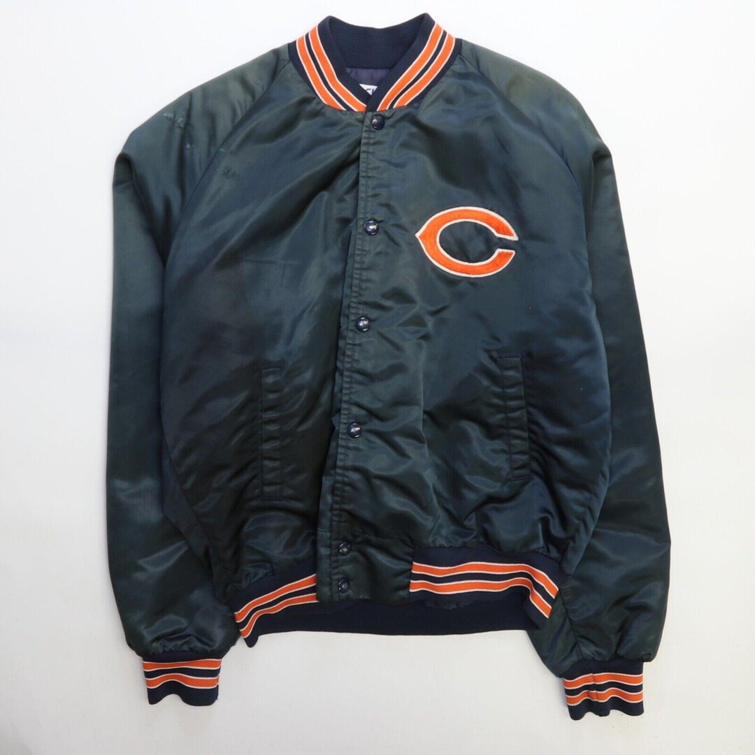 Vintage Chicago Bears Chalk Line Satin Bomber Jacket Size Large 90s NFL ...