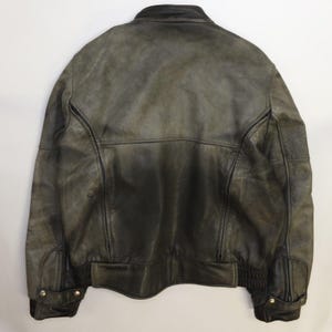 Vintage Wolff of Canada Leather Motorcycle Bomber Jacket Size 46 Gray ...