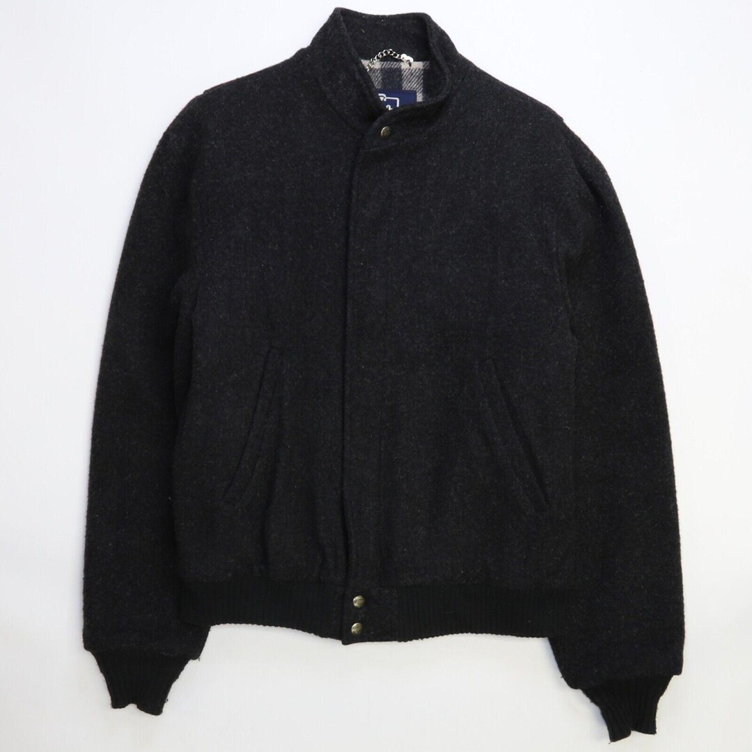 Vintage Woolrich Wool Bomber Jacket Size Medium Gray - Etsy