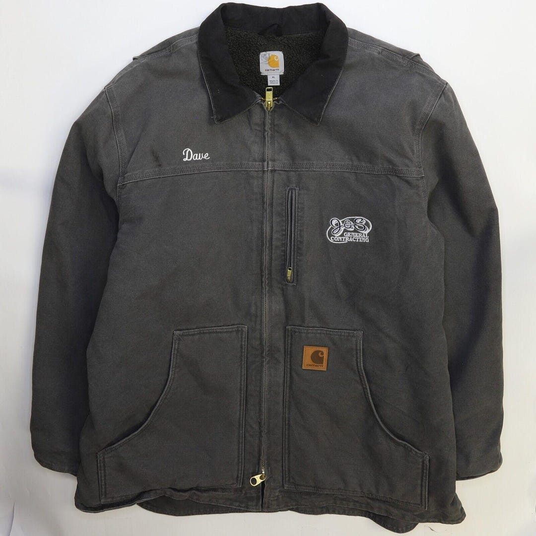 Carhartt Canvas Ridge Work Jacket Size XL Gray Sherpa Lined - Etsy