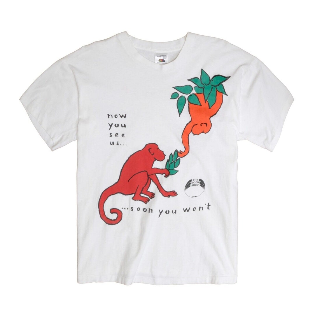 Vintage the Body Shop Monkeys Extinct is Forever T-shirt Size - Etsy