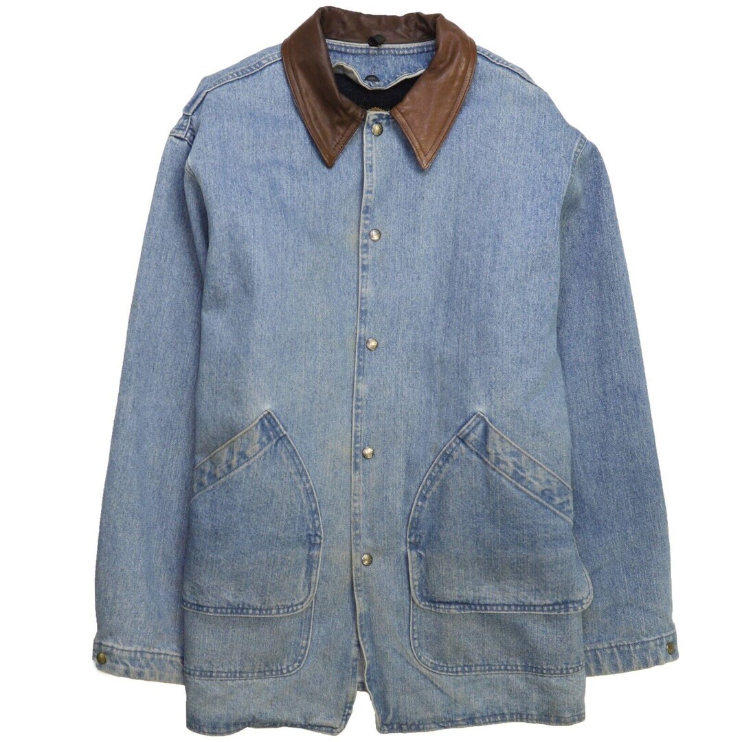 Vintage Woolrich Denim Barn Work Coat Jacket Size Large Wool Lined - Etsy