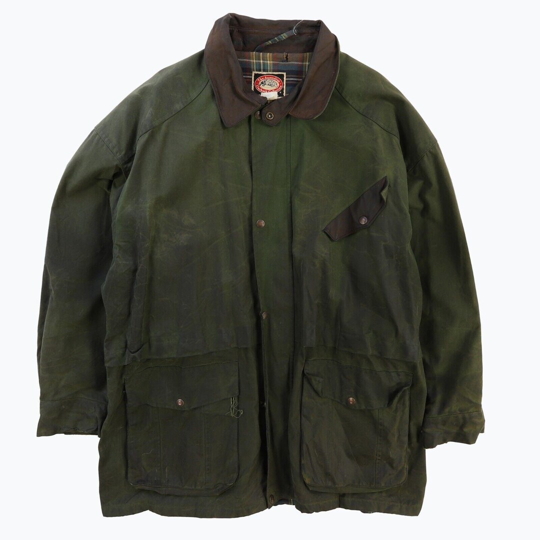 Vintage Australian Outback Waxed Field Coat Jacket Size 2XL Green ...