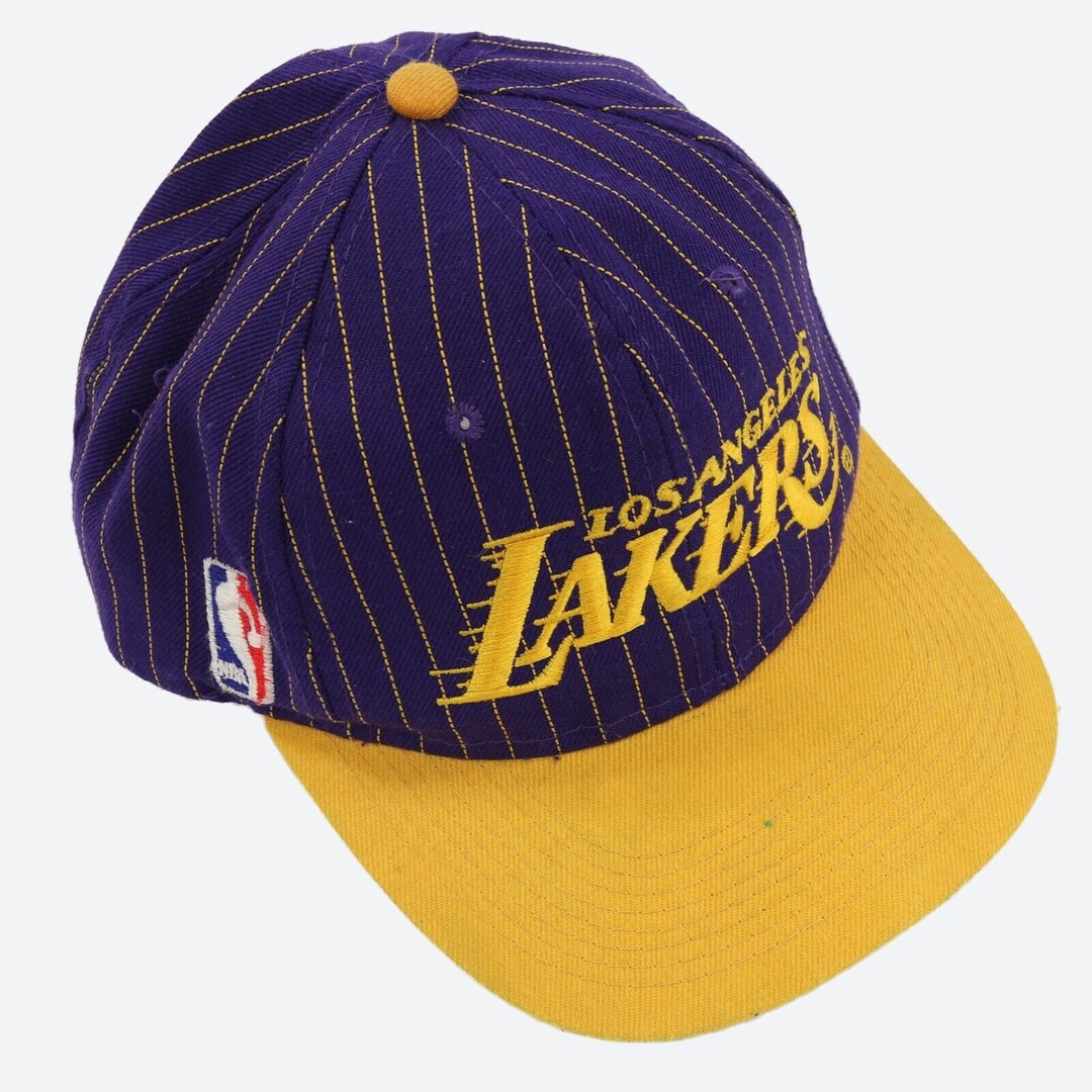 Vintage Los Angeles Lakers Wool Pinstripe Snapback Hat Cap OSFA 90s NBA ...
