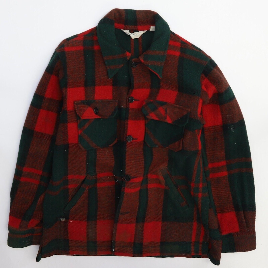 Vintage Woolrich Wool Shirt Jacket Size Large Plaid - Etsy