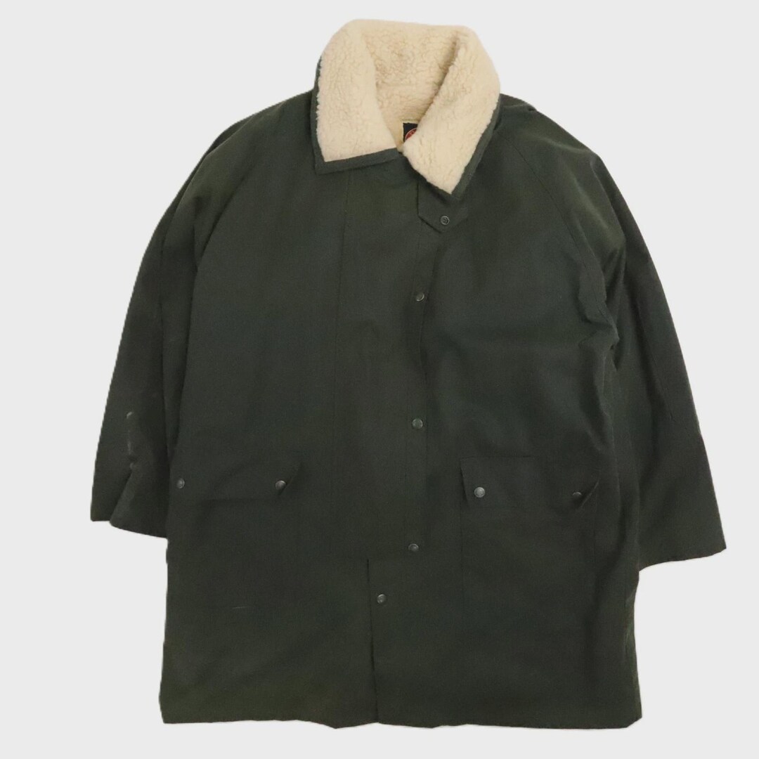 Vintage Australian Outback Waxed Coat Jacket 2XL Green Sherpa Shearling ...