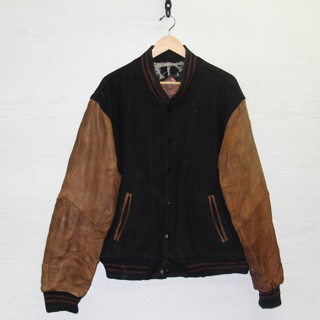 Vintage Universal Studios Escape Reality Leather Wool Jacket Size Large ...