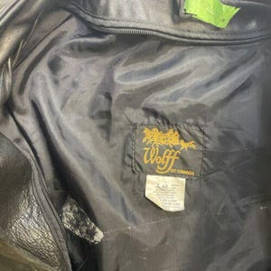 Vintage Wolff of Canada Leather Motorcycle Bomber Jacket Size 46 Gray ...