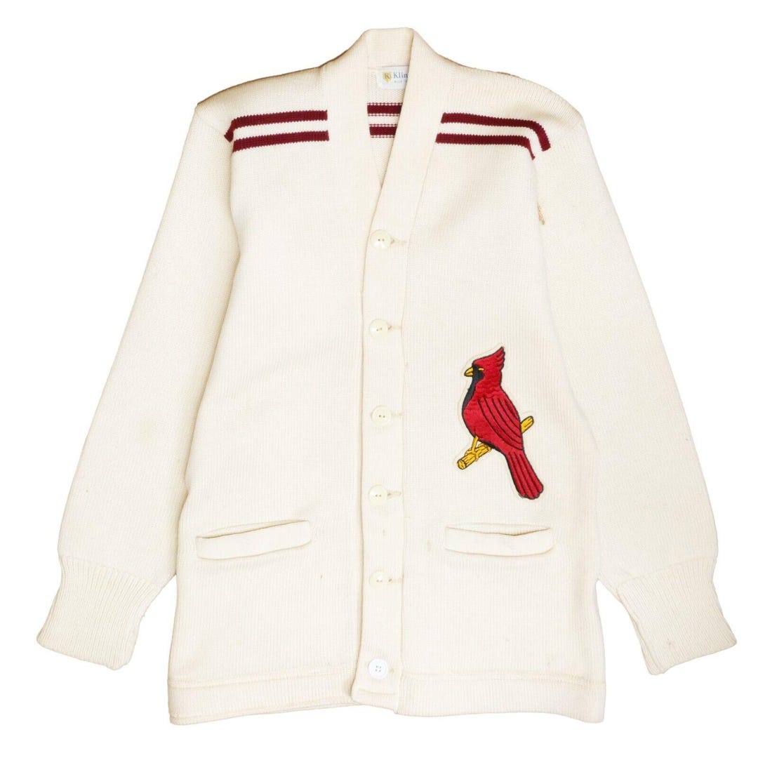 Vintage Dwight Eisenhower Cardinals Varsity Wool Knit Cardigan Sweater ...
