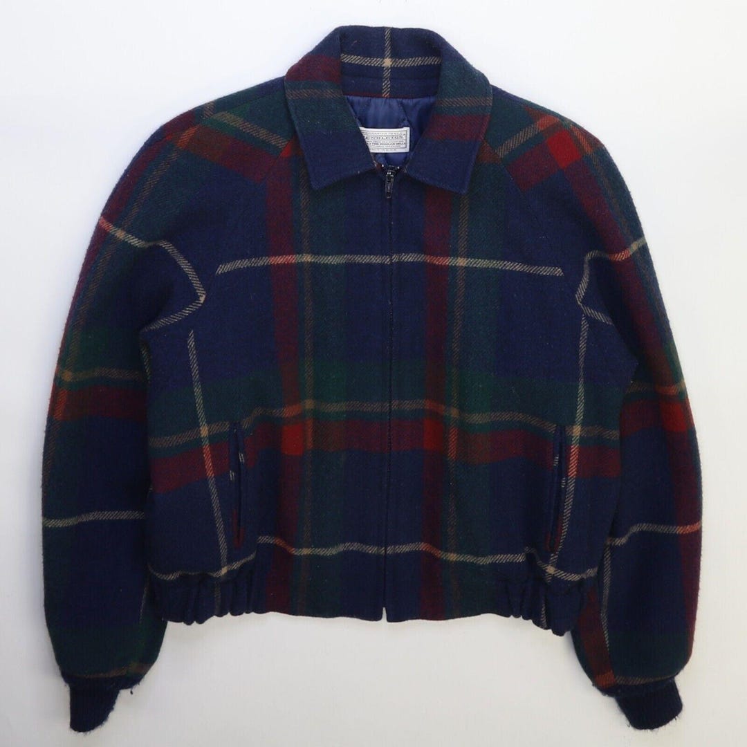 Vintage Pendleton Wool Bomber Jacket Size Medium Plaid - Etsy