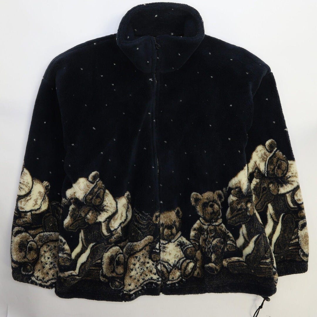 Vintage Cobblestone Canyon Teddy Bear Fleece Jacket Size Large 90s - Etsy