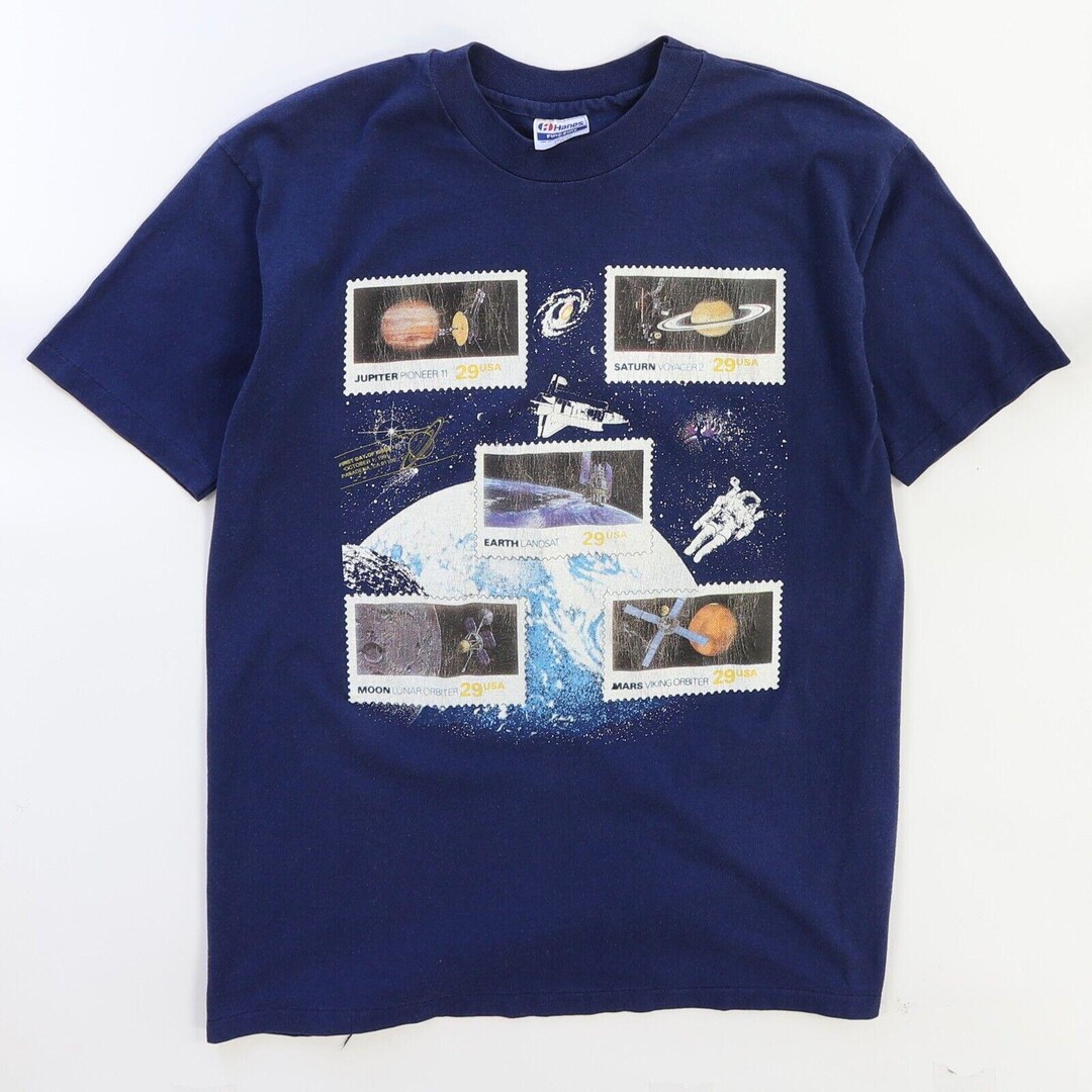 Vintage Space Station USPS Postal Stamps T-shirt Size Large 1991 90s - Etsy
