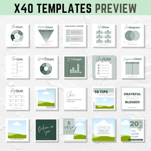 40 Eucalyptus Canva Editable Templates-green Social Media IG Instagram ...