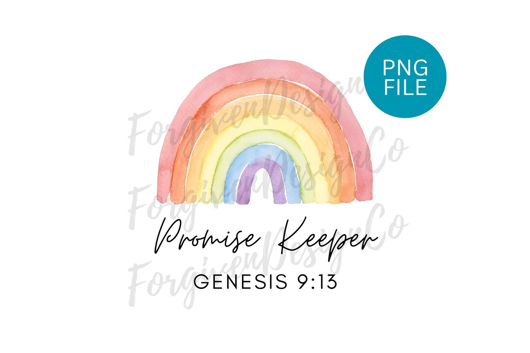 Rainbow Promise Keeper PNG: Christian Shirt Design (instant Download ...