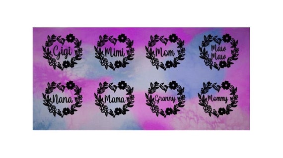 Mom Floral Heart Vinyl Decal Grandma Mother's Day Mom | Etsy