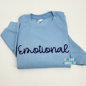 Women's Embroidered 'emotional' Sweatshirt With Surrounding Emotions ...