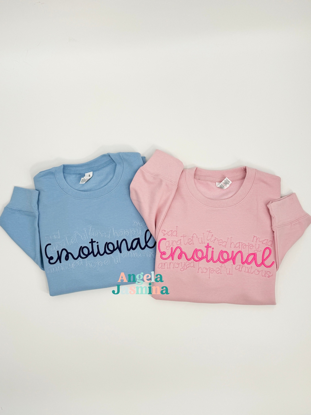 Women's Embroidered 'emotional' Sweatshirt With Surrounding Emotions ...