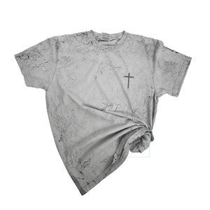 Cross T-shirt, Embroidered Christian Shirt, Monochromatic Cross, Trendy ...