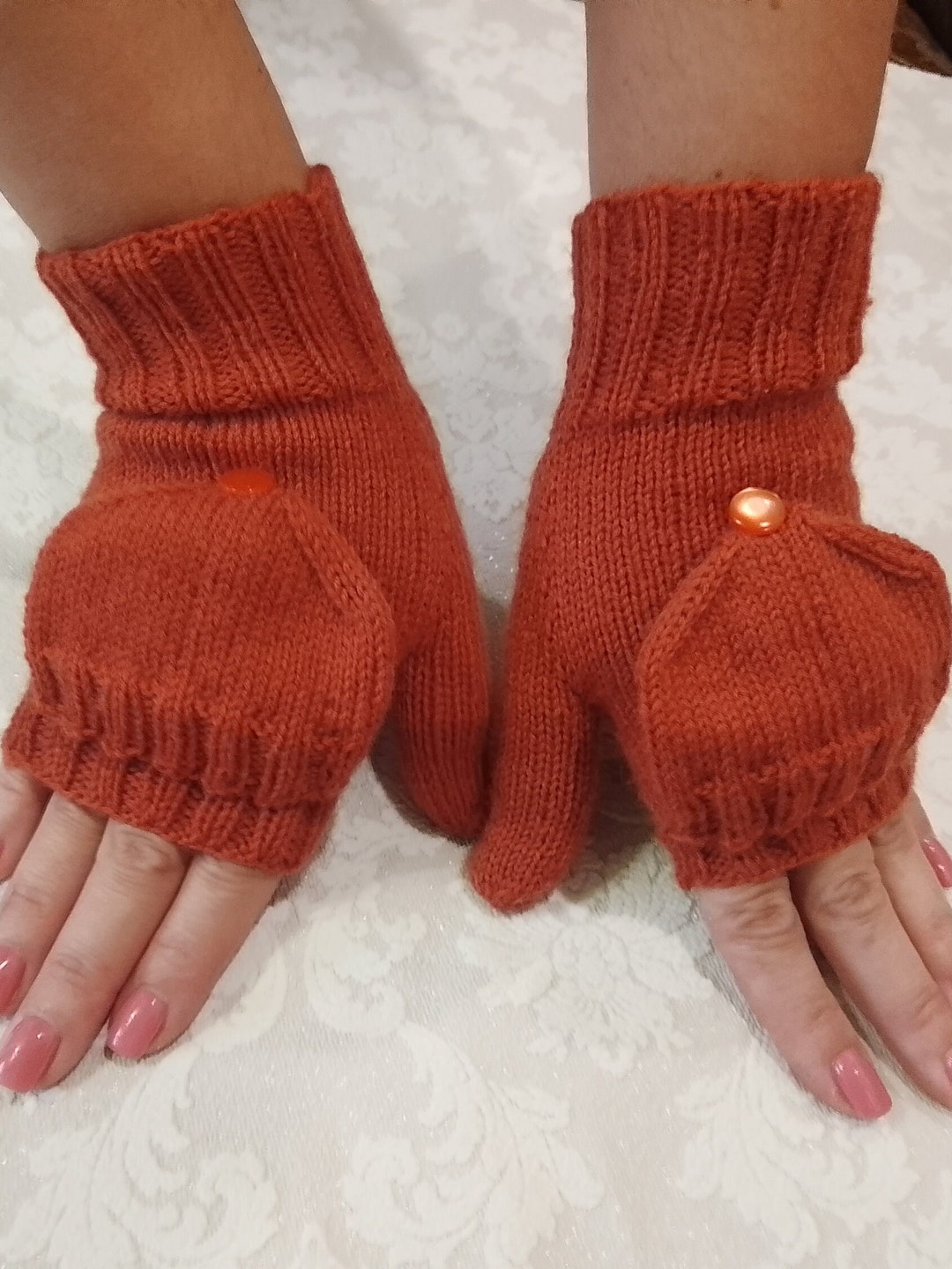 Colorful Custom Hand Knit Mitten Winter Womans Mitten Glove Fingerless ...