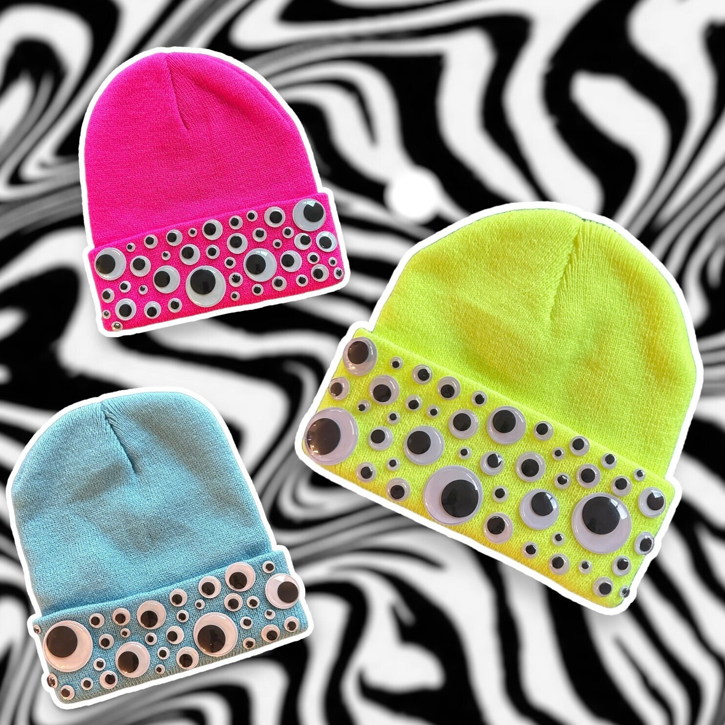 GOOGLEY EYE BEANIE Unique Beanie Funny Hat Google Eye Toboggan Wiggle ...