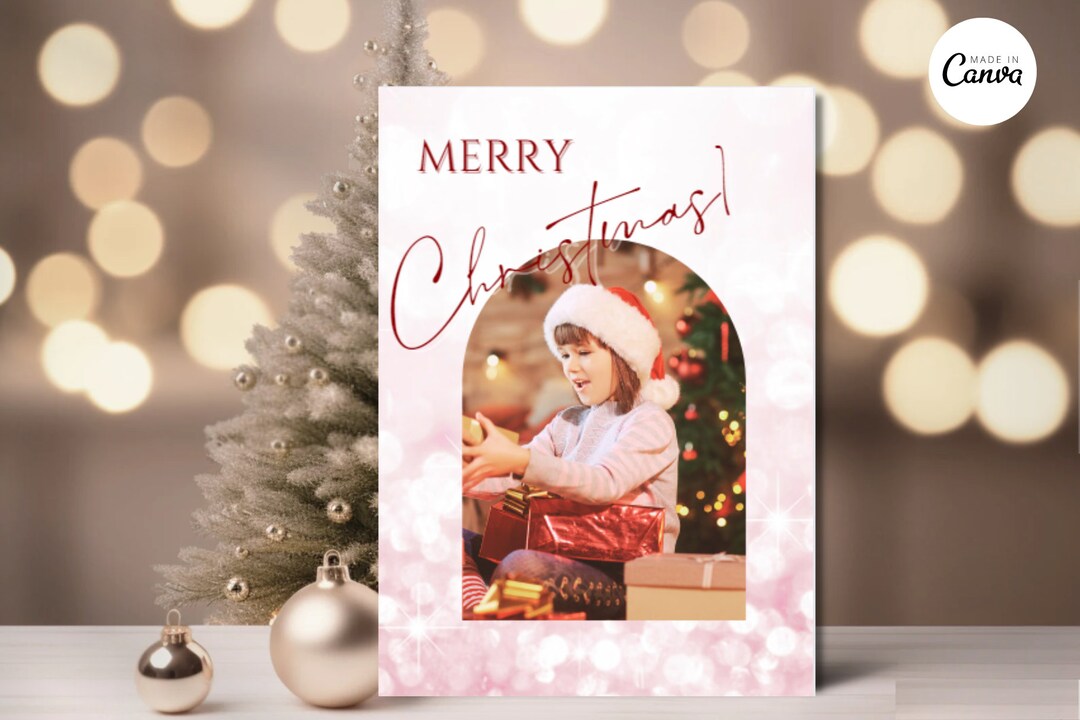 Editable Christmas Card Template, DIY Photo Collage Boho Holiday Card ...