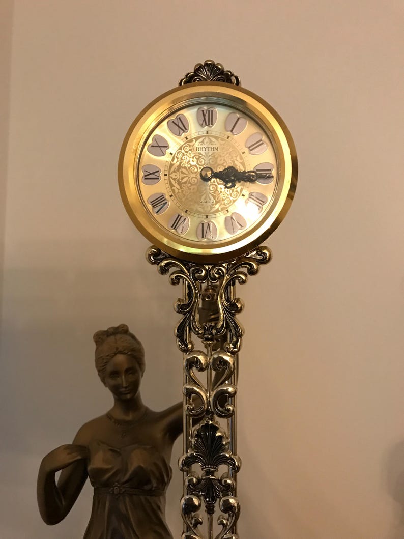 Vintage Mantel Clock With Goddess Figure. - Etsy