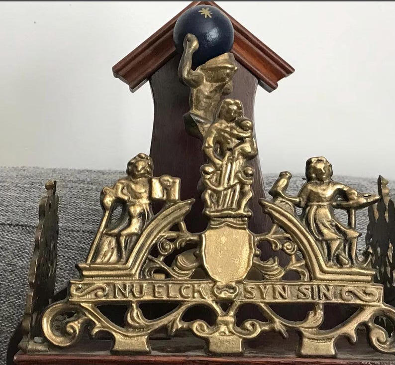 Vintage Dutch Zaanse Wall Clock – Ornate Wooden & Brass Pendulum Clock ...