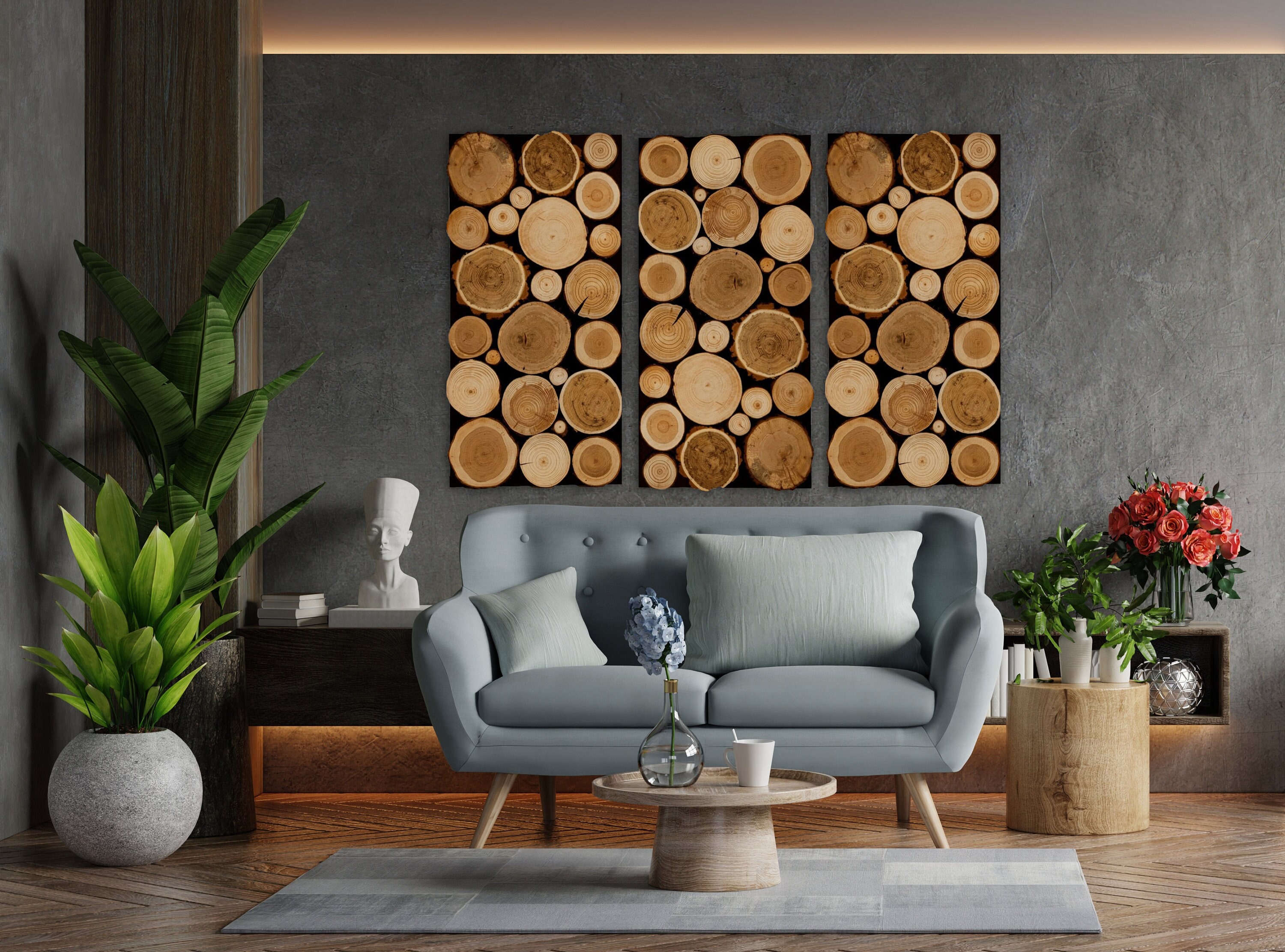3D-muur houten plakjes mozaïekpaneel voor binnenmuurdecoratie Mix ...