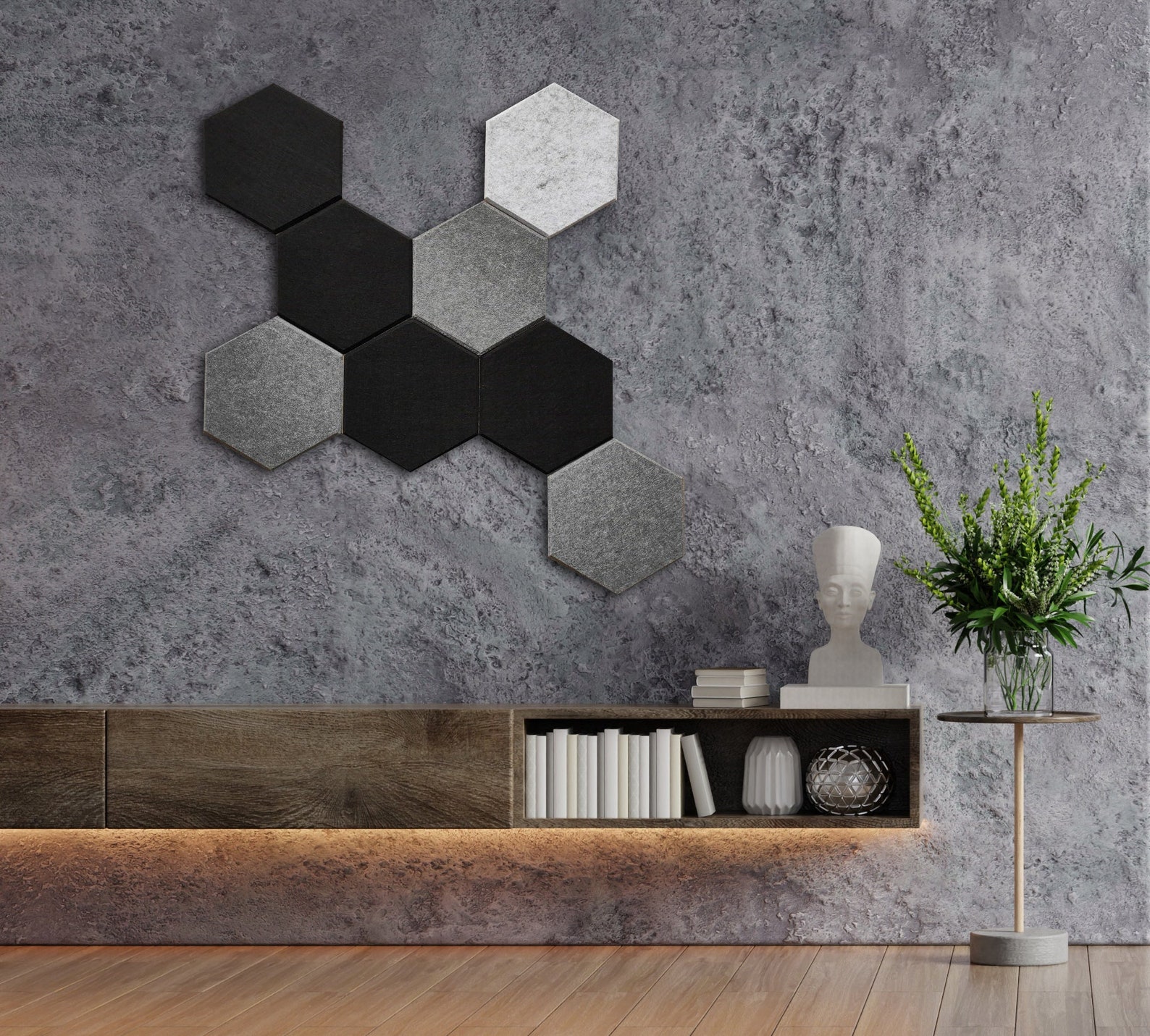 Modern FELT WALL PANELS, Honeycomb Panels, Wall Felt Headboard ...